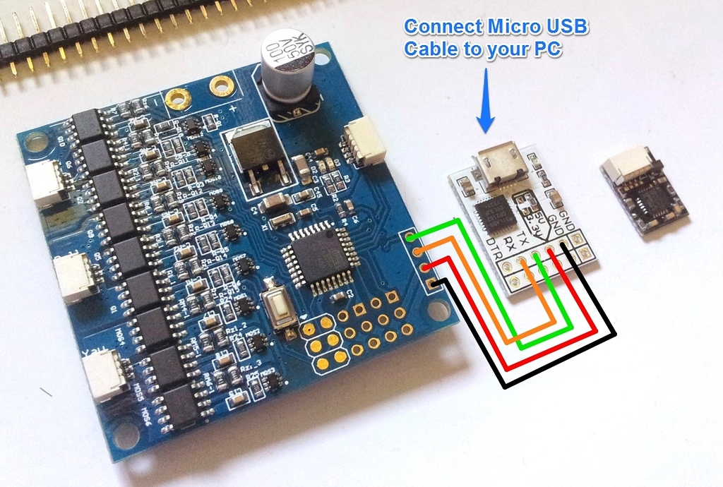 Upgrading firmware on our 8bit (3axis) high current Alexmos Controller ...
