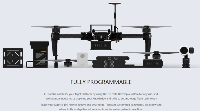 DJI MATRICE 100 - DJI's Developer Drone - Products - DroneTrest