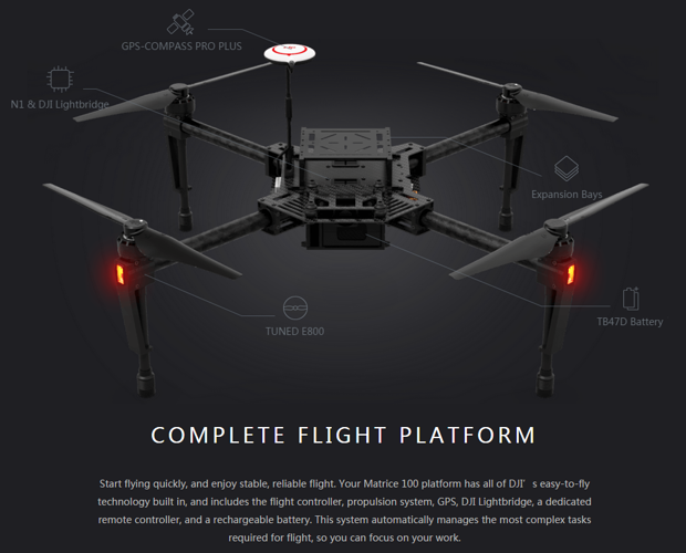 DJI MATRICE 100 - DJI's Developer Drone - Products - DroneTrest